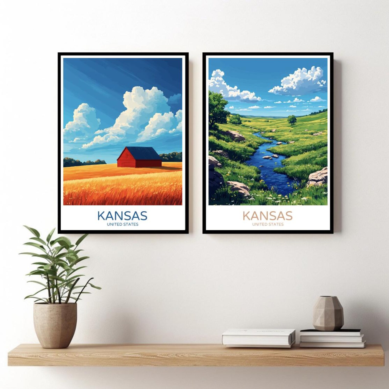 Kansas United States Poster Digital Print Kansas Nature Beauty Canvas ...