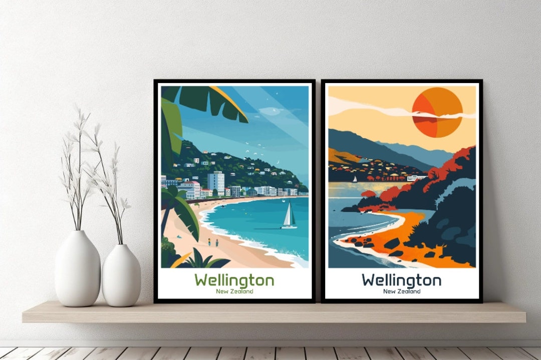 Wellington New Zealand Poster Travel Print New Zealand Wellington ...