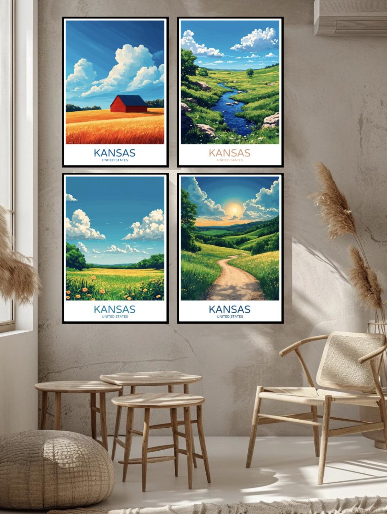Kansas United States Poster Digital Print Kansas Nature Beauty Canvas ...