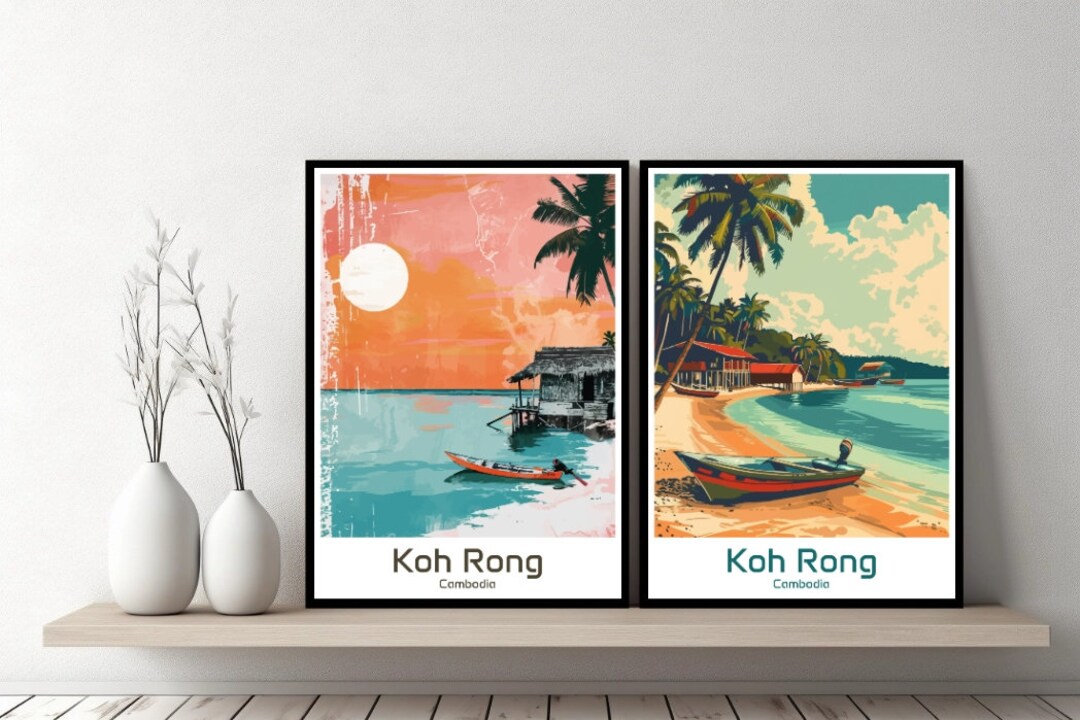 Koh Rong Cambodia Poster Travel Print Cambodia Koh Rong Canvas Wall ...