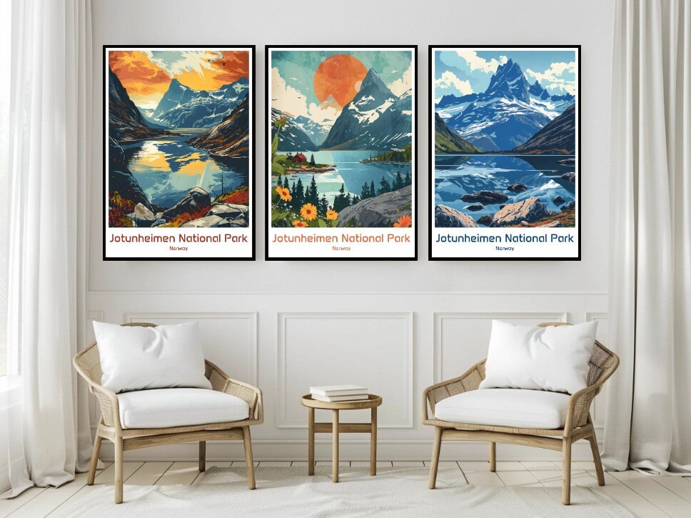 Jotunheimen Park Norway Poster Travel Print Norway Jotunheimen Canvas ...