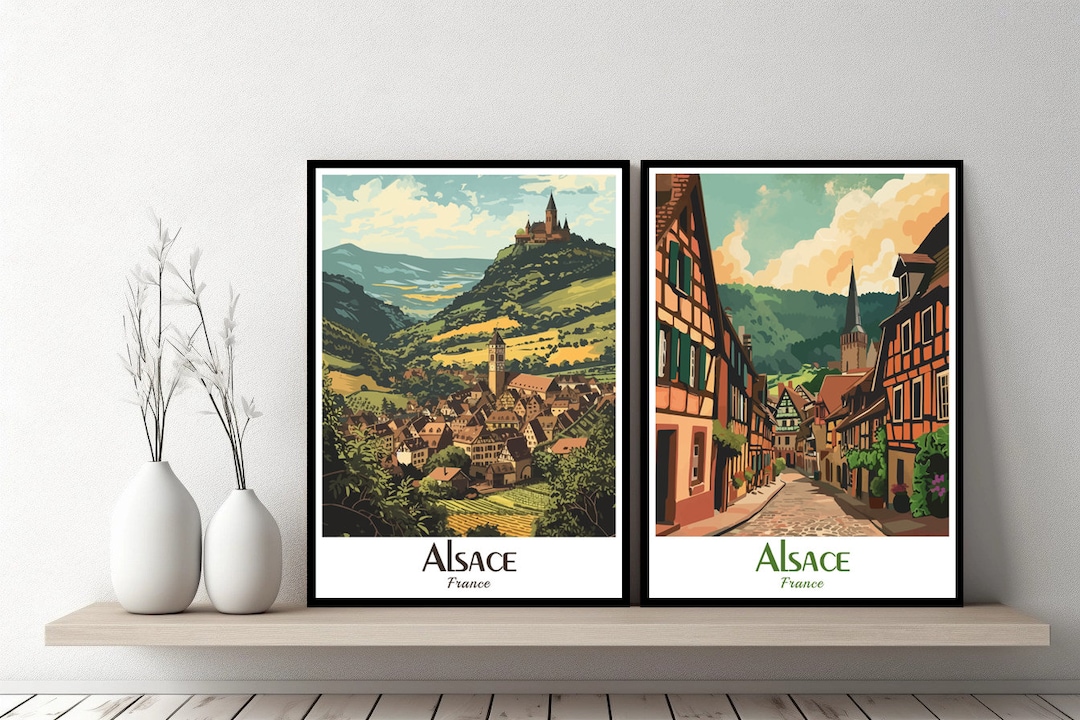 Alsace France Poster Travel France Alsace Print Canvas Poster Cityscape ...