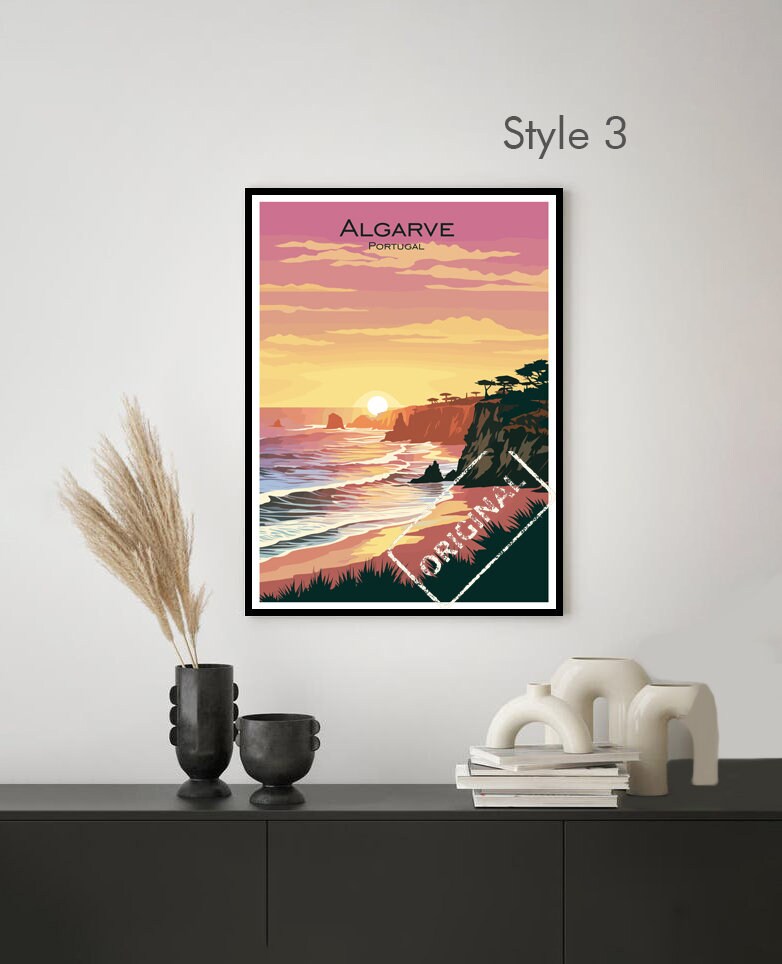 Algarve Poster Travel Portugal Algarve Print Algarve Faro Canvas Poster ...