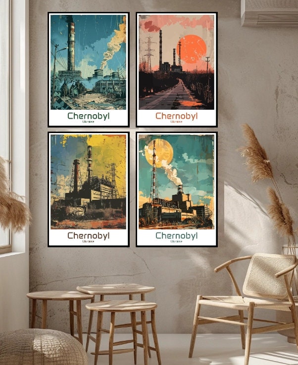 Chernobyl Nuclear Power Plant Poster Travel Print Ukraine Canvas Poster ...