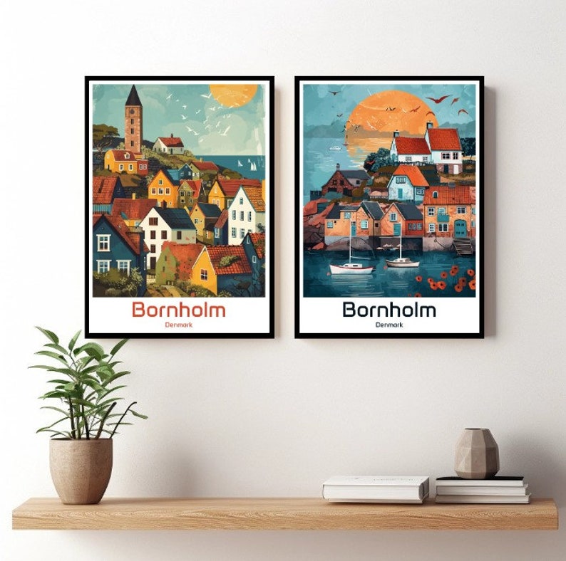 Bornholm Poster Travel Print Denmark Bornholm Island Canvas Poster ...
