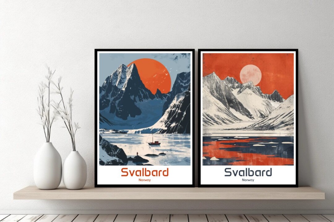 Svalbard Norway Poster Travel Print Norway Svalbard Canvas Poster ...