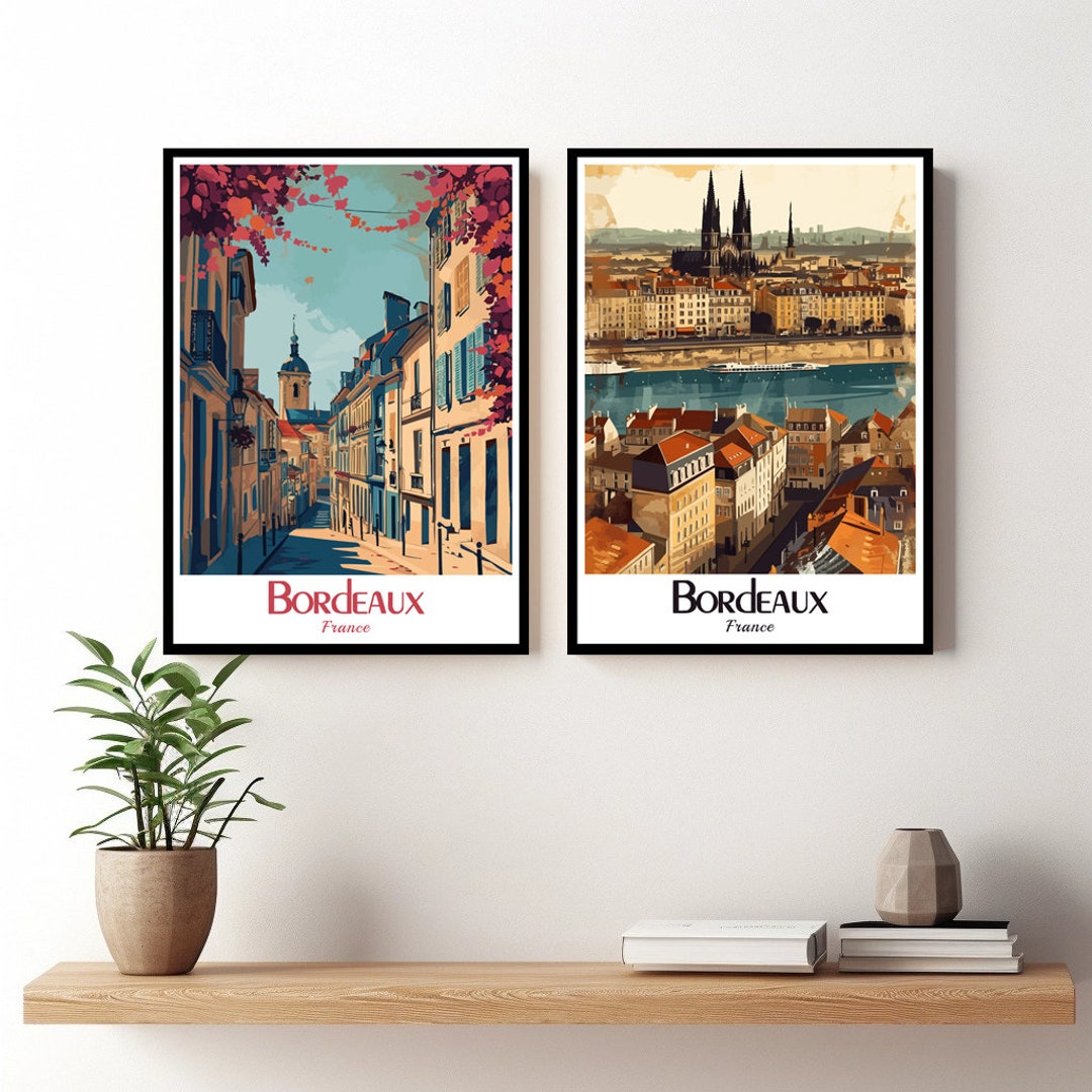 Bordeaux France Poster Travel France Bordeaux Print Canvas Poster ...