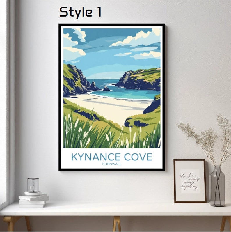Kynance Cove Cornwall Poster Travel Print Kynance Cove Lizard Point ...