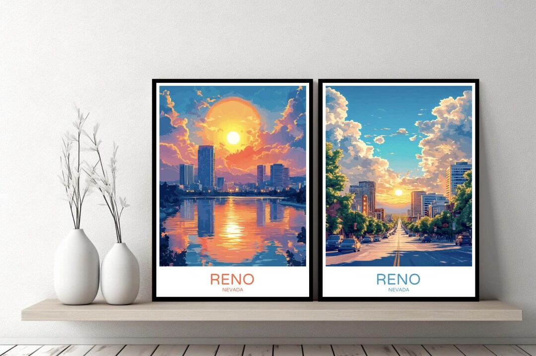 Reno Nevada Poster Travel Print Reno Road Washoe County Vegas United ...