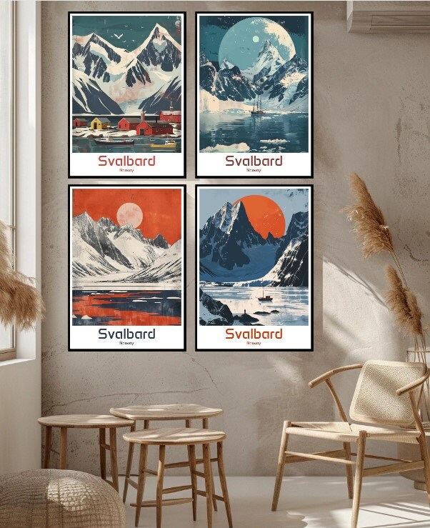 Svalbard Norway Poster Travel Print Norway Svalbard Canvas Poster ...