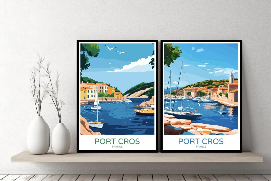 Port Cros France Poster Travel Print Port Cros Îles D'hyères Golden ...