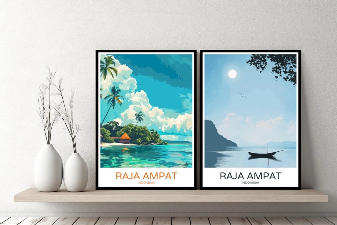 Raja Ampat Poster Travel Print Raja Ampat Bird's Head Canvas Wall ...