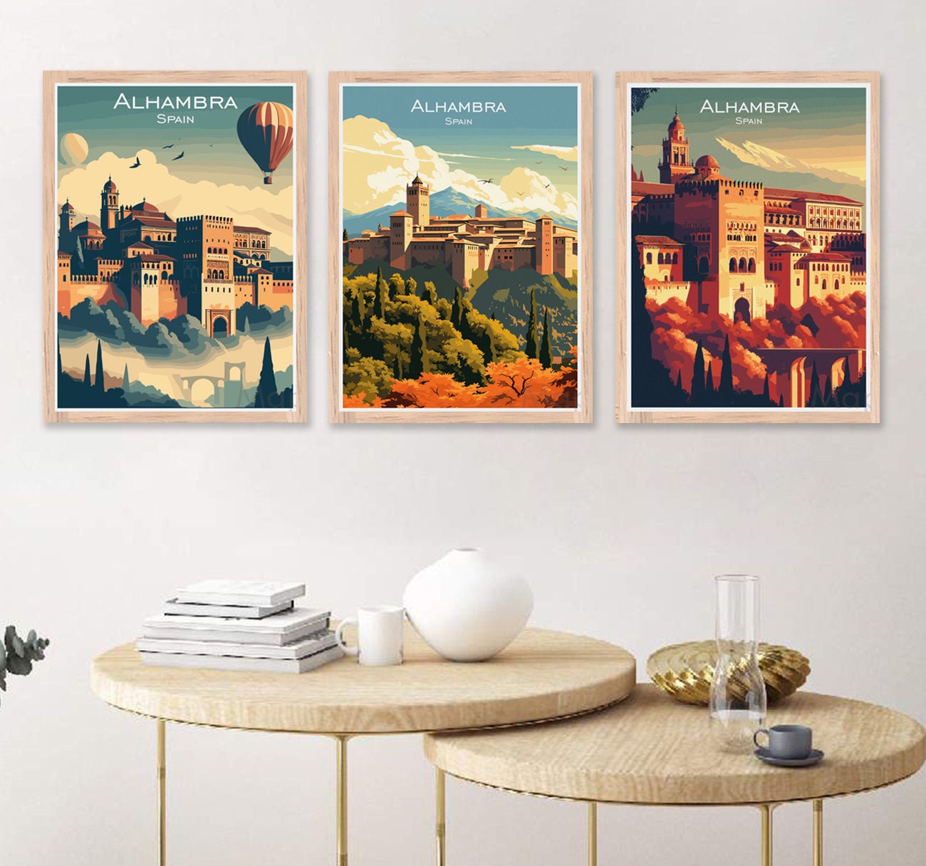 Alhambra Spain Poster Travel Spain Alhambra Castle Print Canvas Poster ...