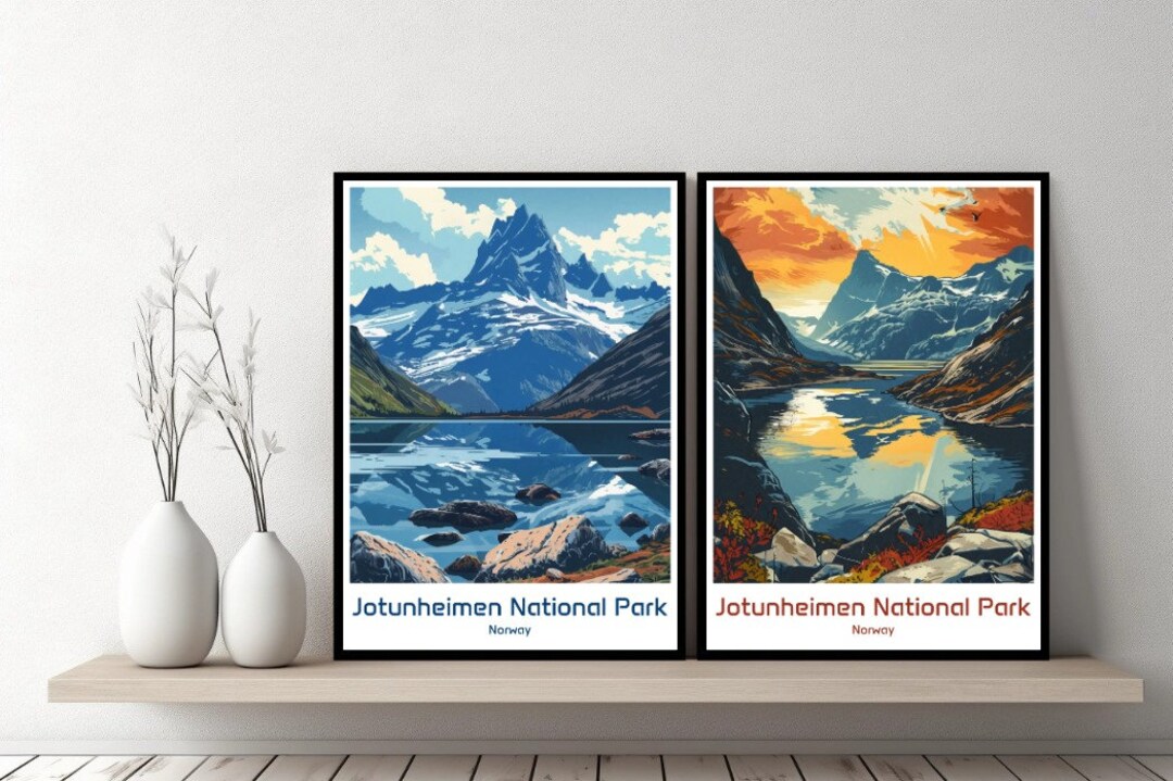 Jotunheimen Park Norway Poster Travel Print Norway Jotunheimen Canvas ...