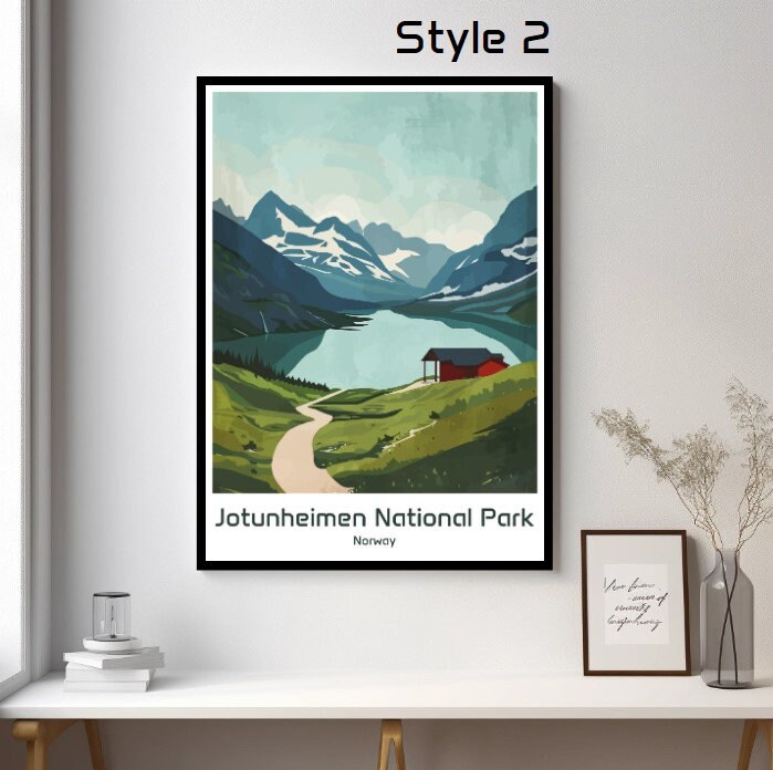 Jotunheimen Park Norway Poster Travel Print Norway Jotunheimen Canvas ...