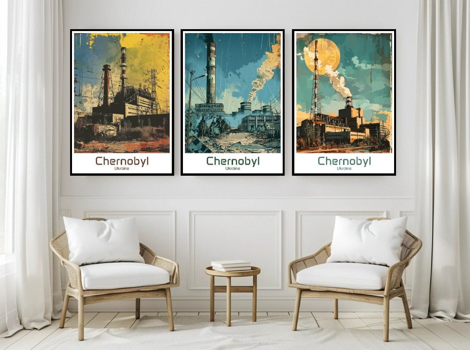 Chernobyl Nuclear Power Plant Poster Travel Print Ukraine Canvas Poster ...