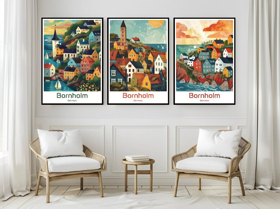 Bornholm Poster Travel Print Denmark Bornholm Island Canvas Poster ...