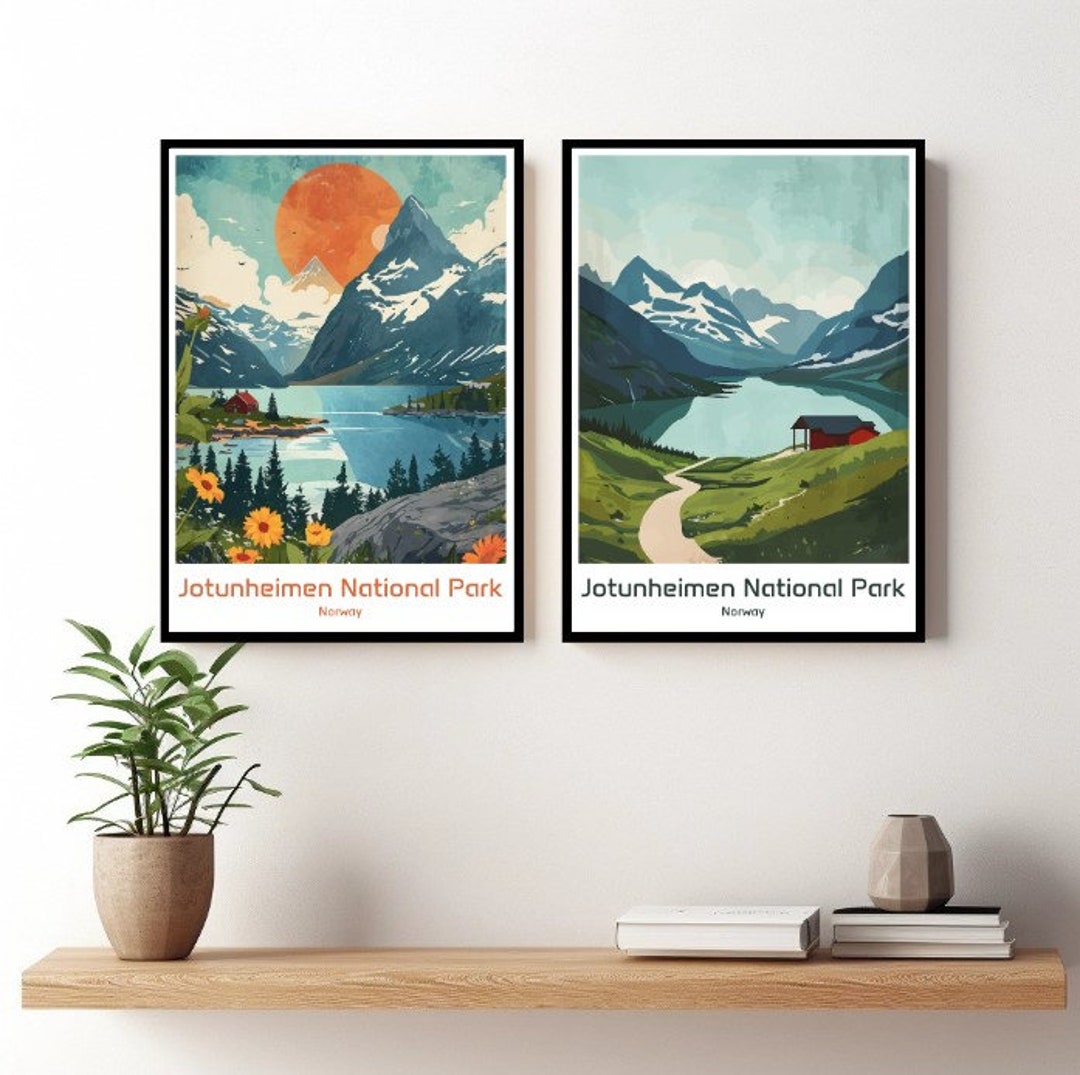 Jotunheimen Park Norway Poster Travel Print Norway Jotunheimen Canvas ...