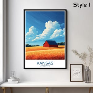 Kansas United States Poster Digital Print Kansas Nature Beauty Canvas ...
