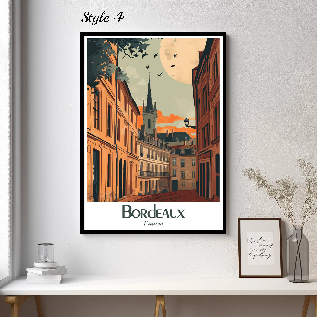 Bordeaux France Poster Travel France Bordeaux Print Canvas Poster ...