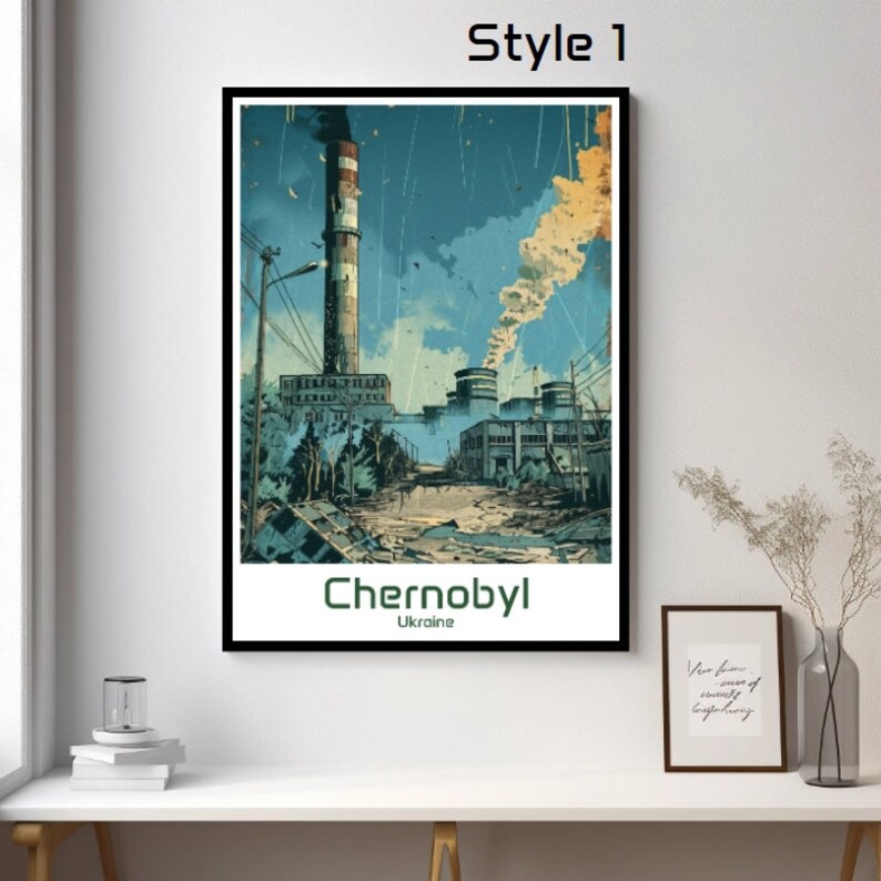 Chernobyl Nuclear Power Plant Poster Travel Print Ukraine Canvas Poster ...