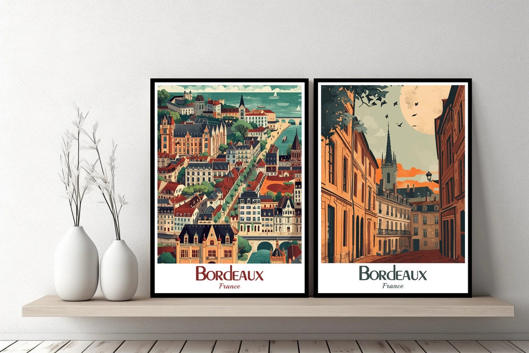 Bordeaux France Poster Travel France Bordeaux Print Canvas Poster ...