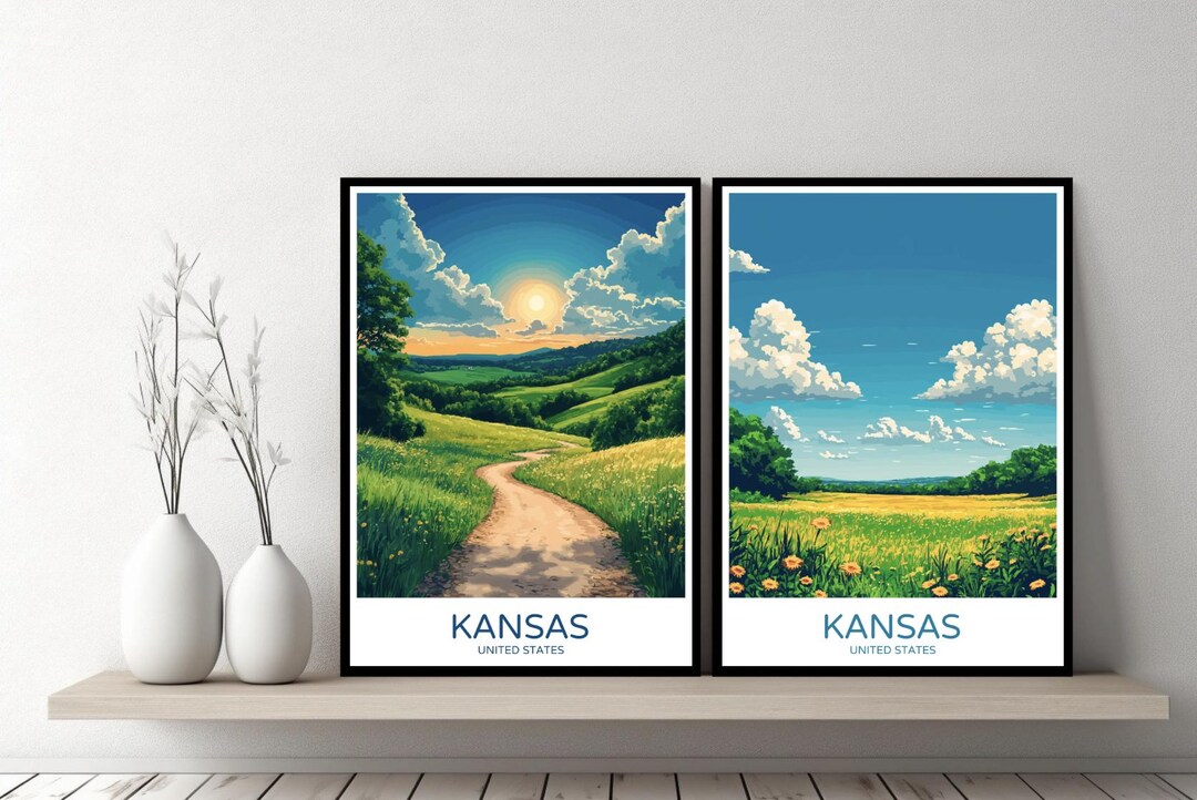 Kansas United States Poster Digital Print Kansas Nature Beauty Canvas ...