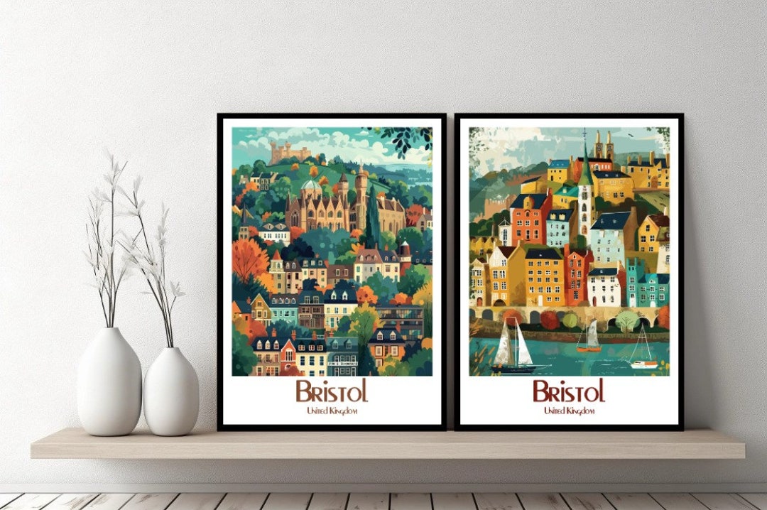 Bristol UK Poster Travel Bristol England Print Canvas Poster Cityscape ...