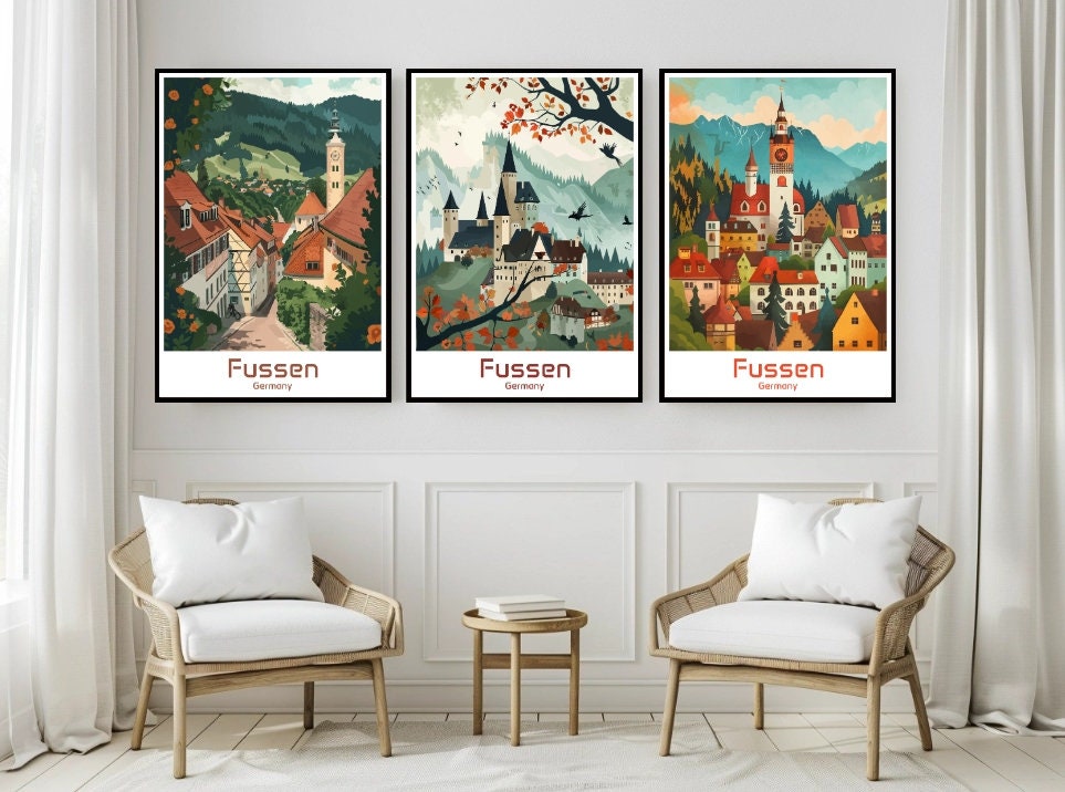 Füssen Germany Poster Travel Print Germany Füssen Canvas Poster ...