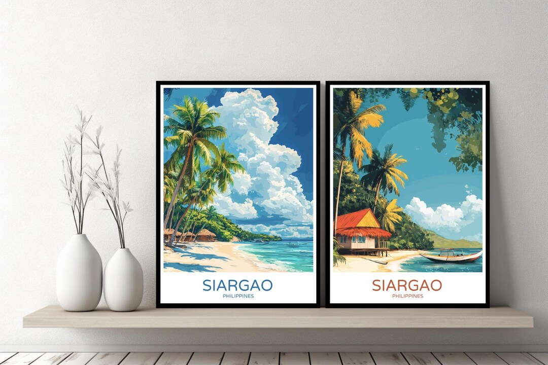 Siargao Island Philippines Poster Travel Print Siargao Beach Canvas Wall Poster Cityscape ...
