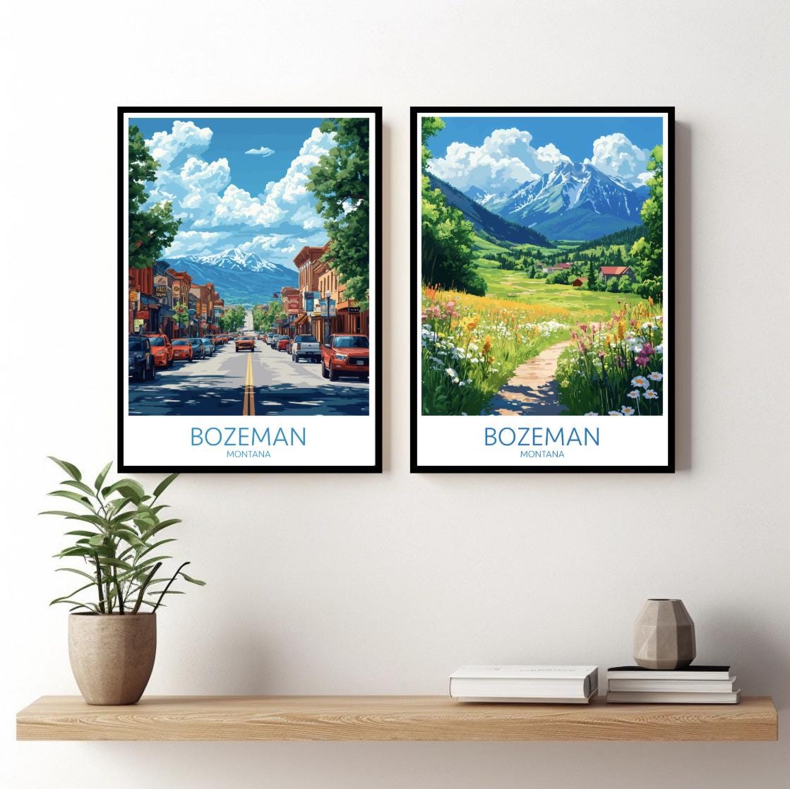 Bozeman Montana Poster Travel Print United States Bozeman Gallatin Ski ...