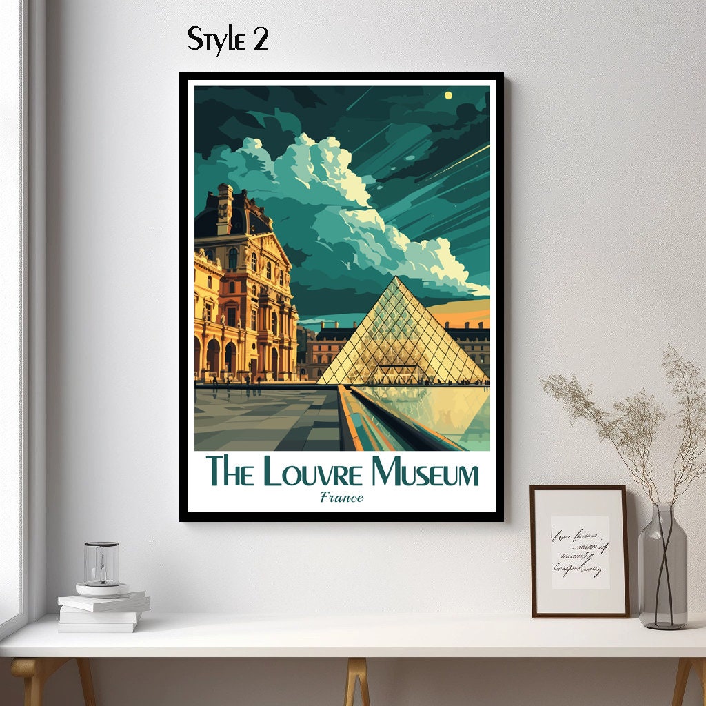 Louvre Museum Paris France Poster Travel France Paris Print Canvas ...