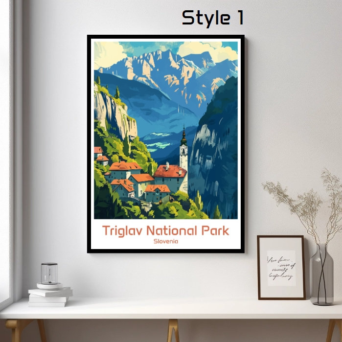 Triglav National Park Slovenia Poster Travel Print Triglav Park Canvas ...