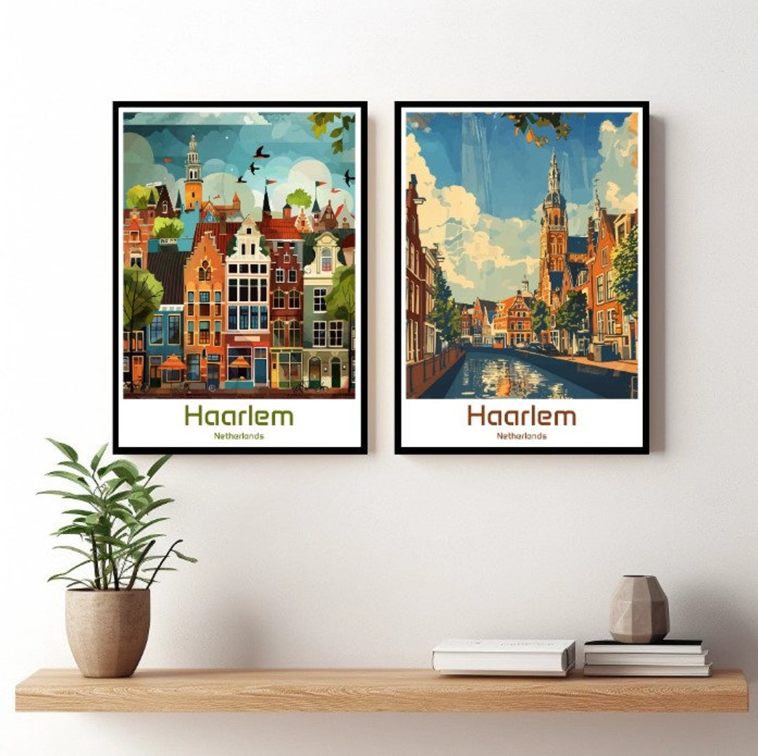 Haarlem Netherlands Poster Travel Print Netherlands Haarlem Canvas ...