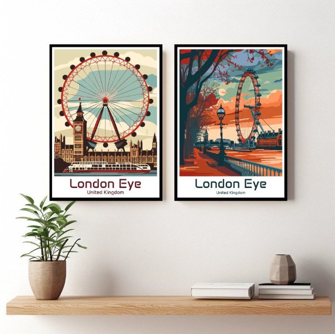 London Eye Poster Travel London Eye Print Canvas Poster Cityscape Wall ...