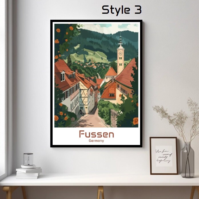 Füssen Germany Poster Travel Print Germany Füssen Canvas Poster ...