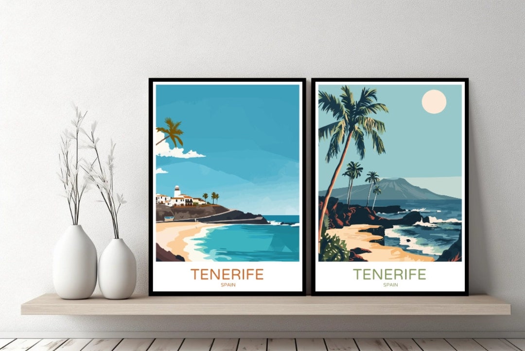 Tenerife Spain Poster Travel Print Spain Island Tenerife Canary Islands ...