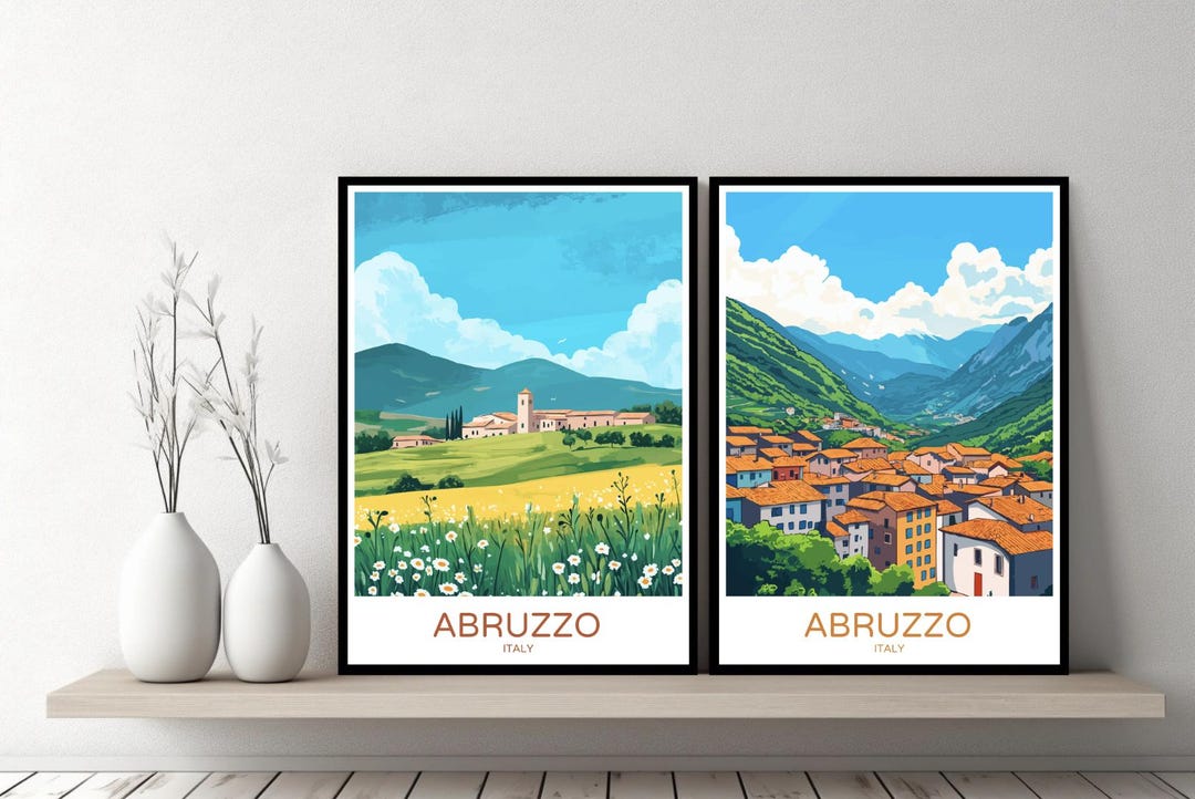 Abruzzo Italy Poster Travel Print Italy Abruzzo Pescara L'aquila Canvas ...