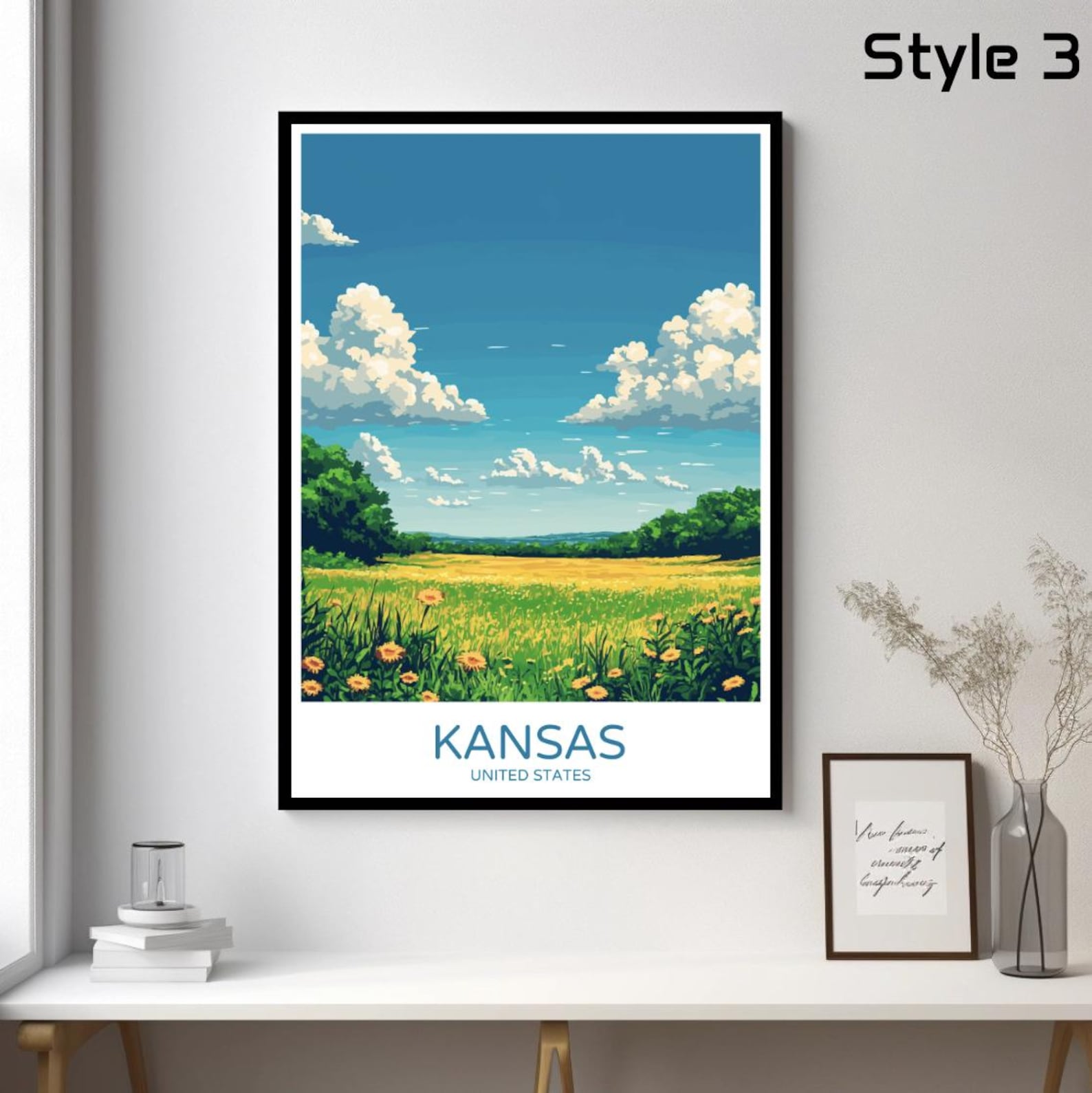 Kansas United States Poster Digital Print Kansas Nature Beauty Canvas ...