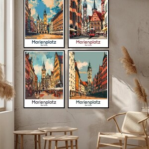 Marienplatz Munich Poster Travel Print Germany Marienplatz Canvas ...
