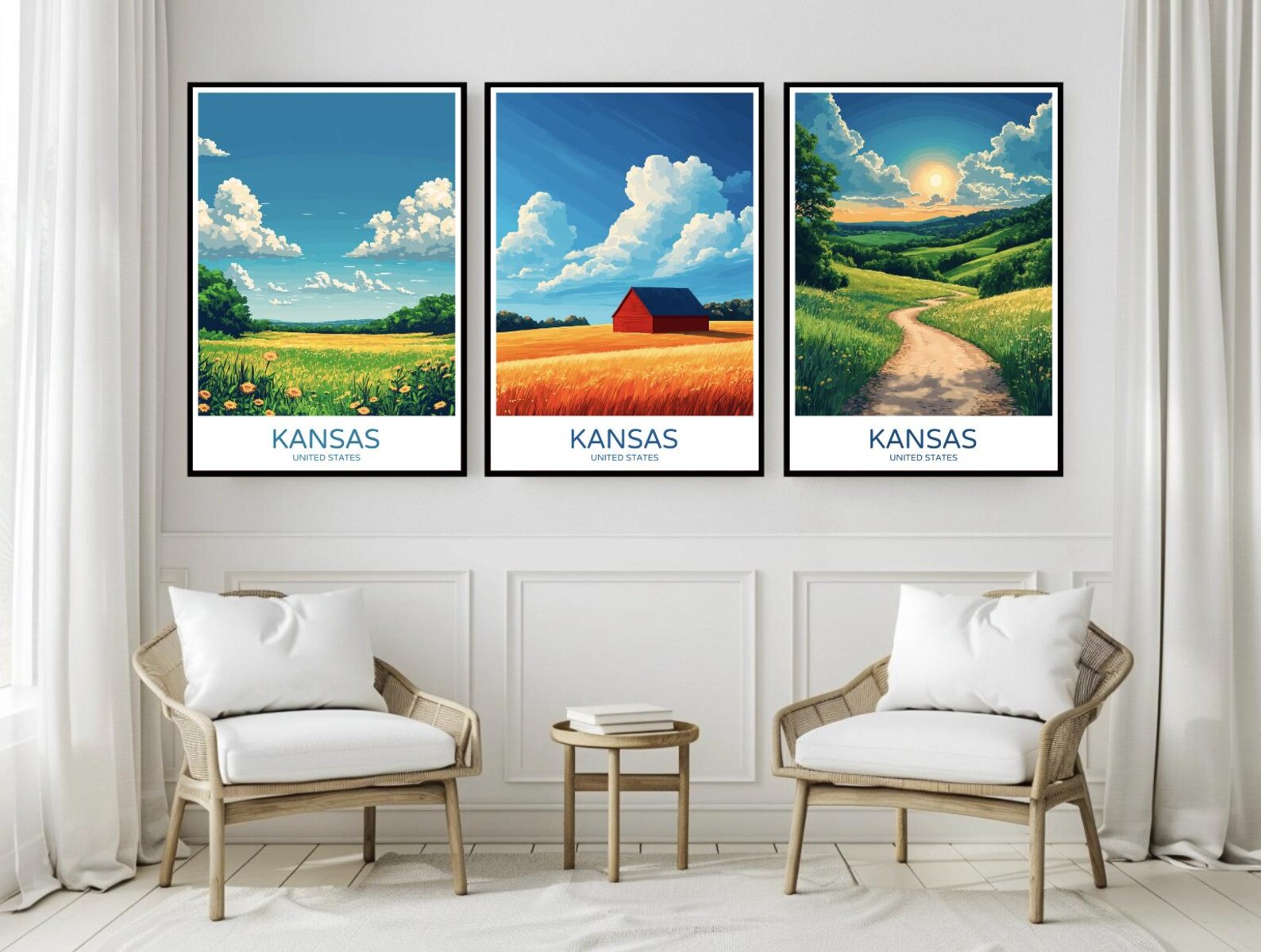 Kansas United States Poster Digital Print Kansas Nature Beauty Canvas ...