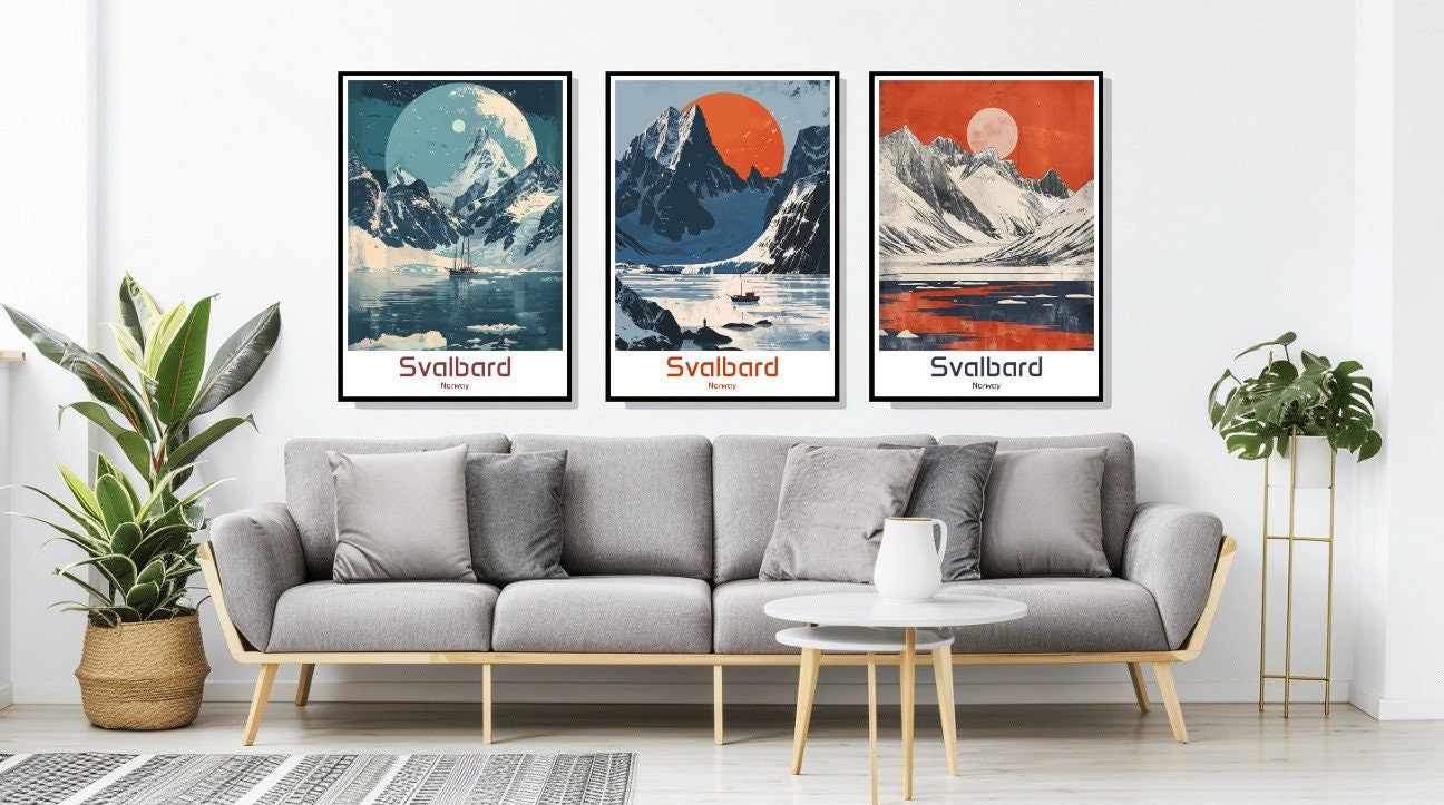 Svalbard Norway Poster Travel Print Norway Svalbard Canvas Poster ...