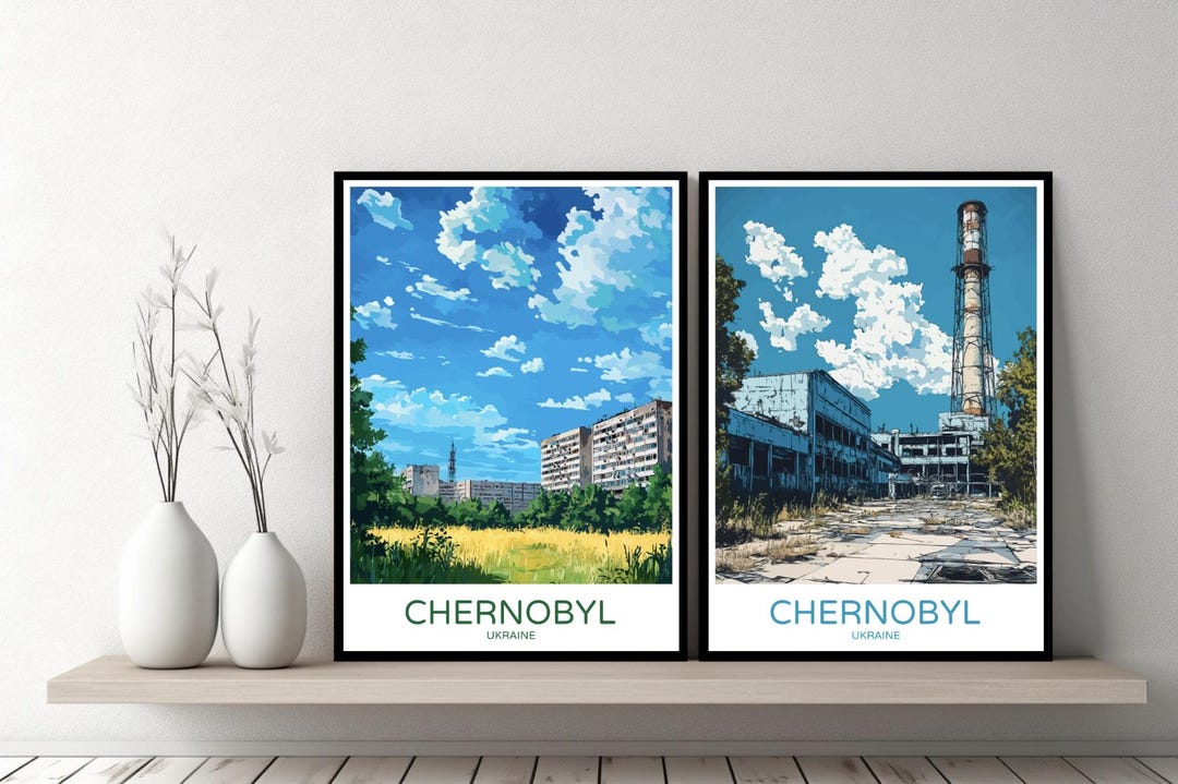 Chernobyl Ukraine Poster Travel Print Chernobyl Nuclear Power Plant ...