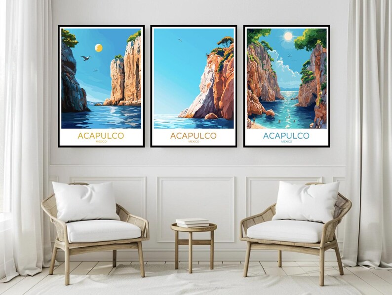 Acapulco Mexico Poster Travel Print La Quebrada Cliff Divers Acapulco ...