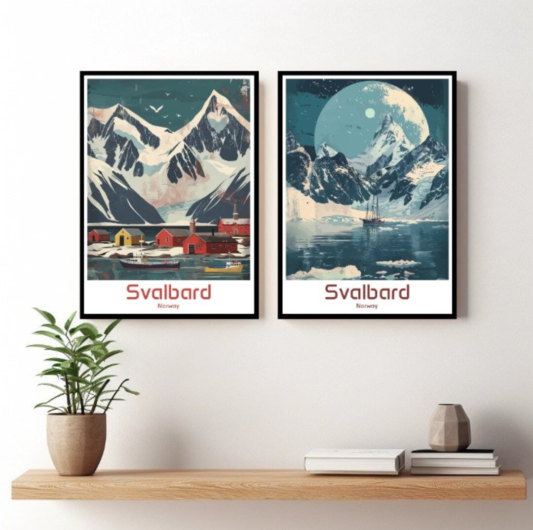 Svalbard Norway Poster Travel Print Norway Svalbard Canvas Poster ...