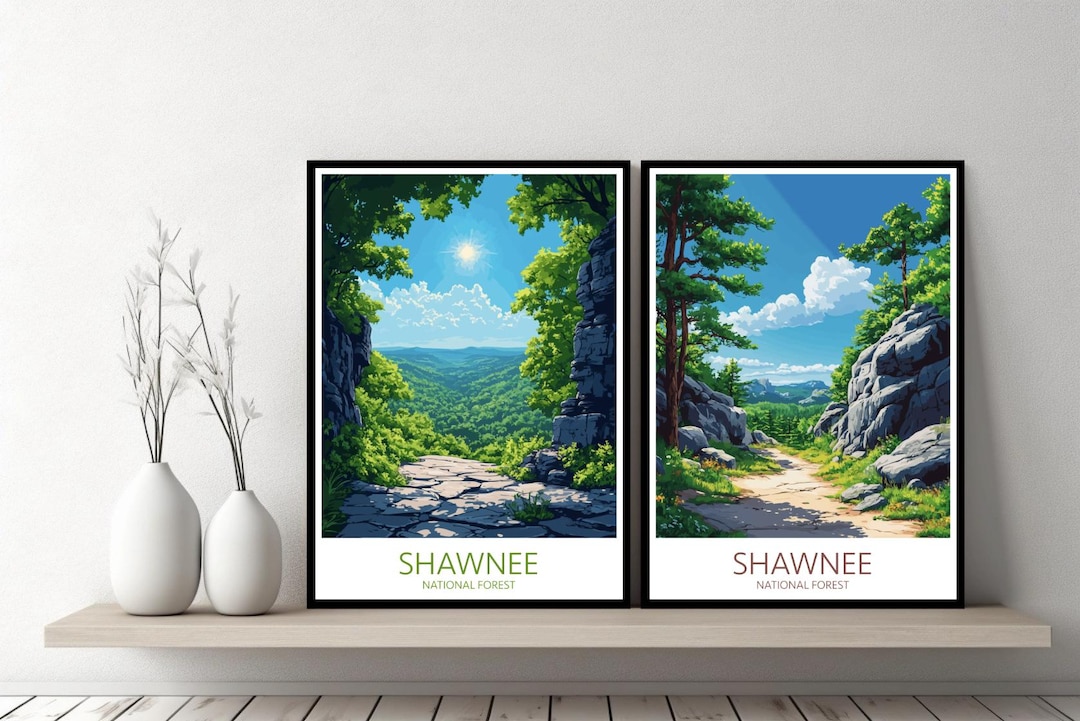 Shawnee National Forest Illinois Poster Travel Print Ozark Shawnee ...