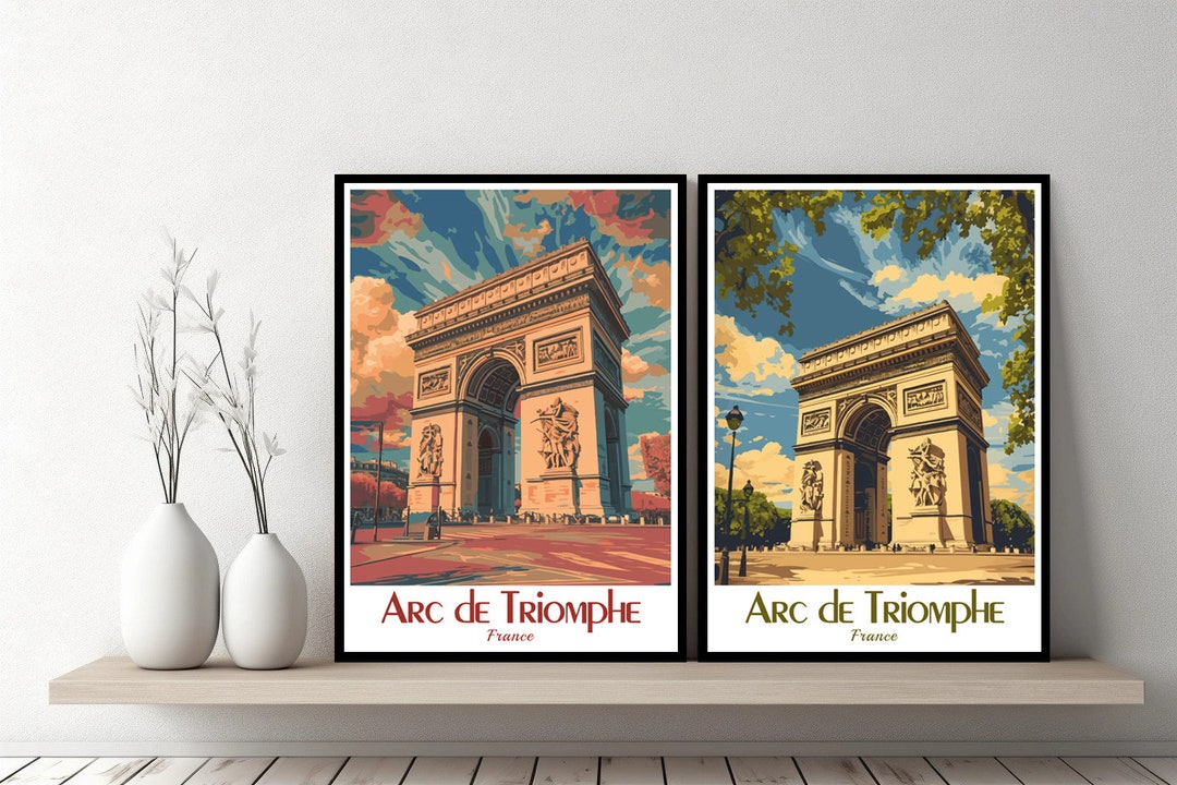 Arc De Triomphe Paris France Poster Travel France Paris Print Canvas ...