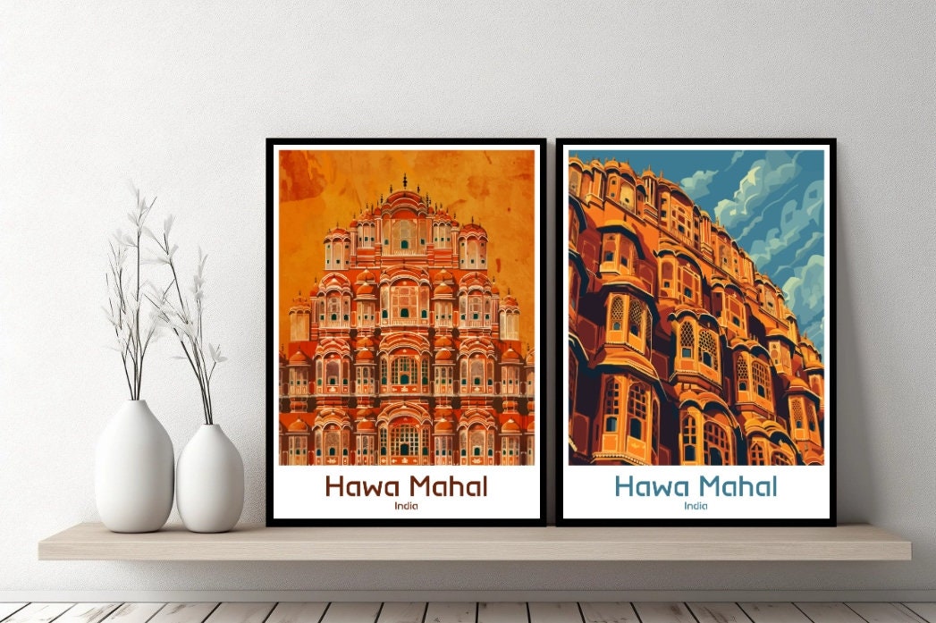 Hawa Mahal India Poster Travel Print India Hawa Mahal Canvas Wall ...