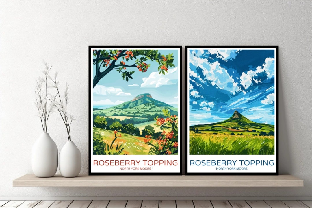 Roseberry Topping Poster Travel Print United Kingdom Roseberry Topping ...