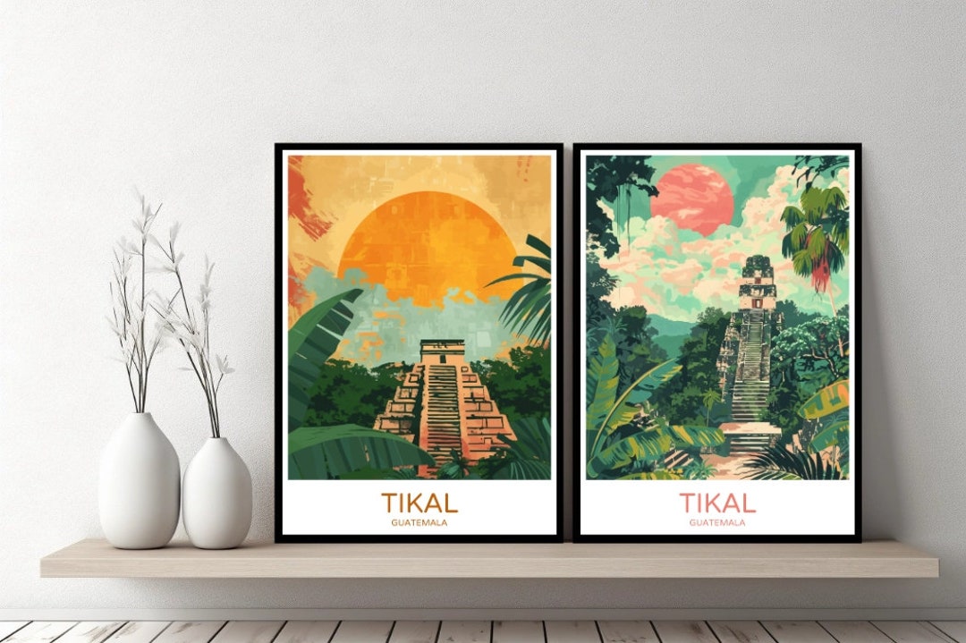 Tikal Guatemala Poster Travel Print Tikal National Park Yax Mutal ...